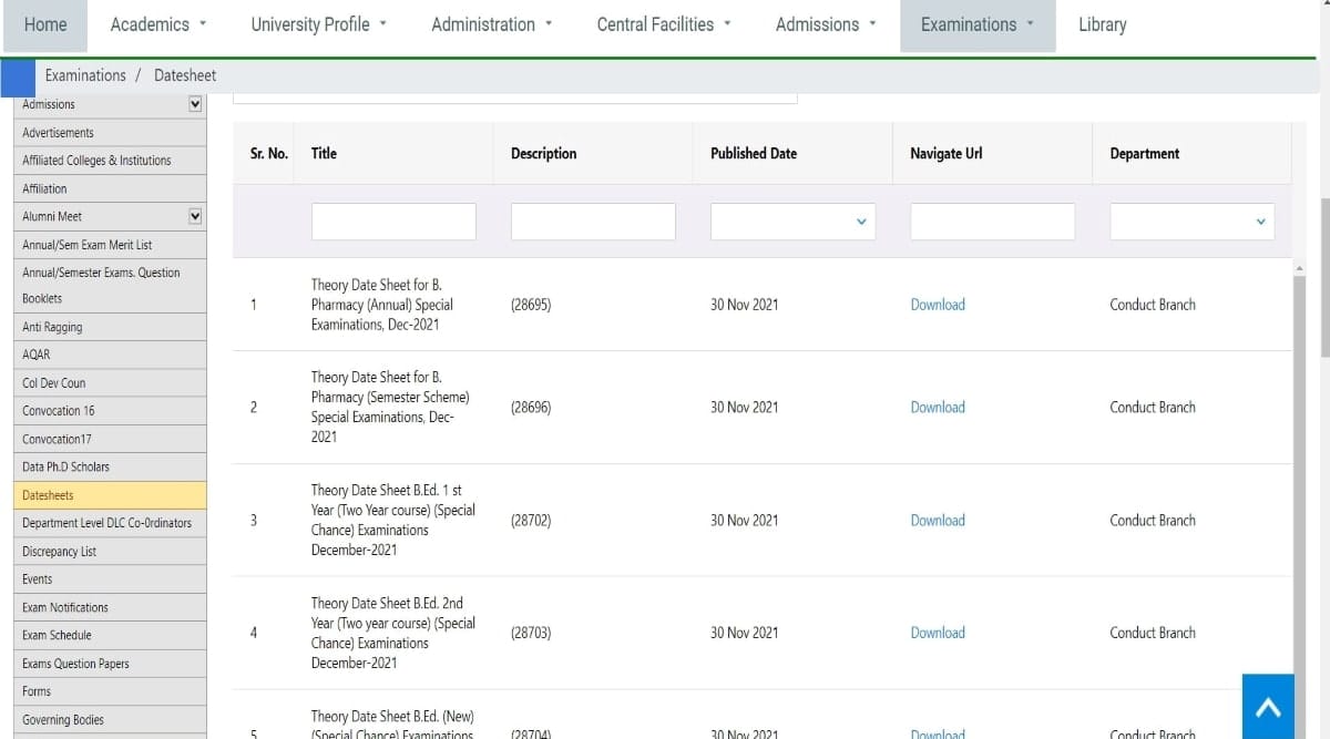 MDU Date Sheet 2022 [Released] | Check for Semester-wise Date Sheet ...