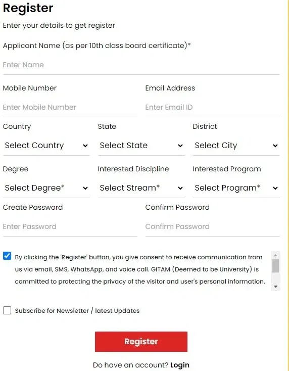 Gitam Application Form 2023 - Printable Forms Free Online