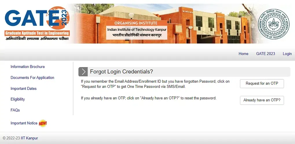 GATE 2024 Login: GOAPS, Registration @gate2024.iisc.ac.in